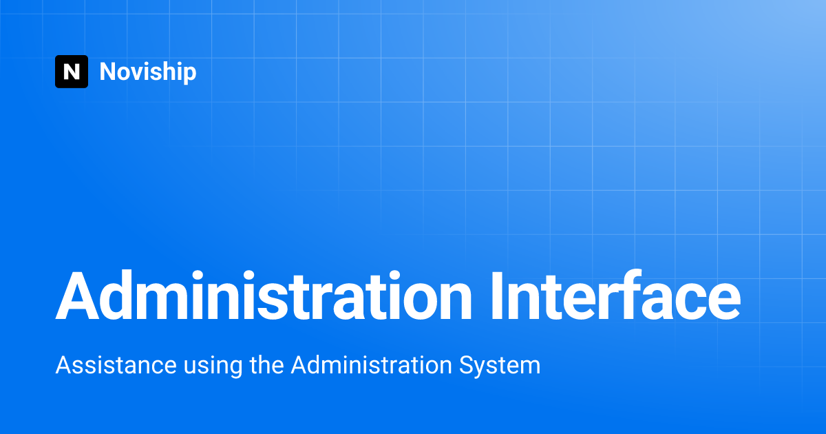 Administration Interface | Noviship