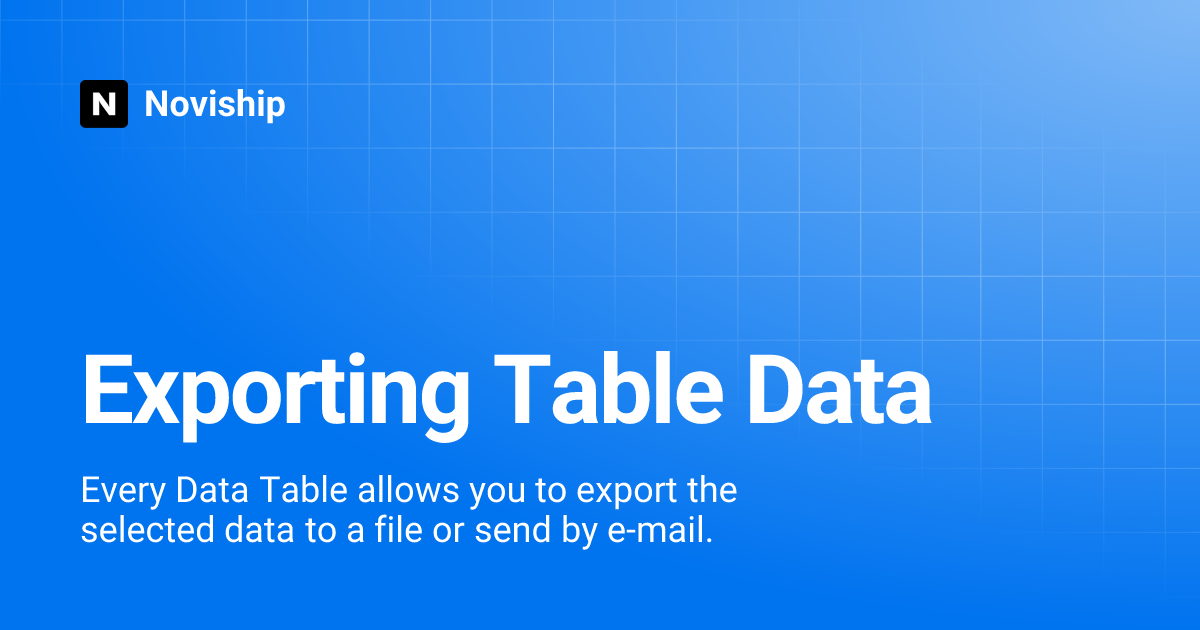 Exporting Table Data | Noviship
